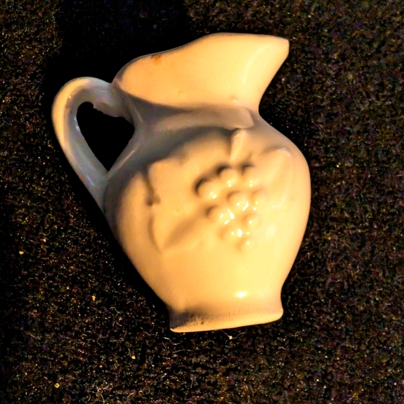 Accents | Vintage Pastel White Miniature Ceramic Pitcher With Grapes ...
